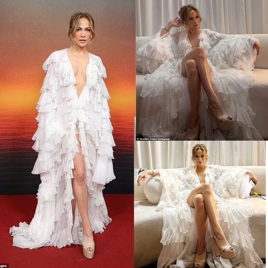 Jennifer Lopez wore a sheer white dress with nothing underneath and ...