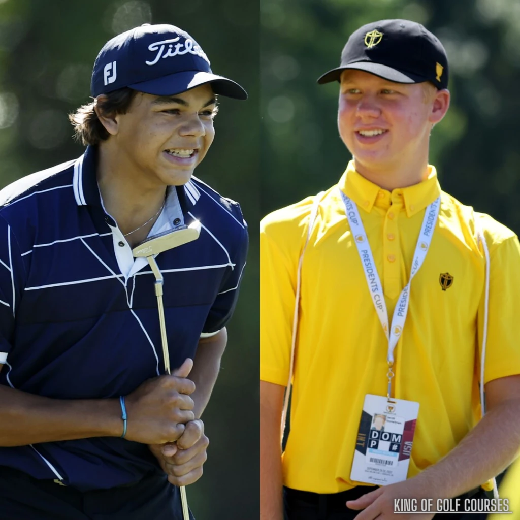 Charlie Woods and Jacob Immelman recreate their father's duel 16 years ago as Tiger Woods and ...