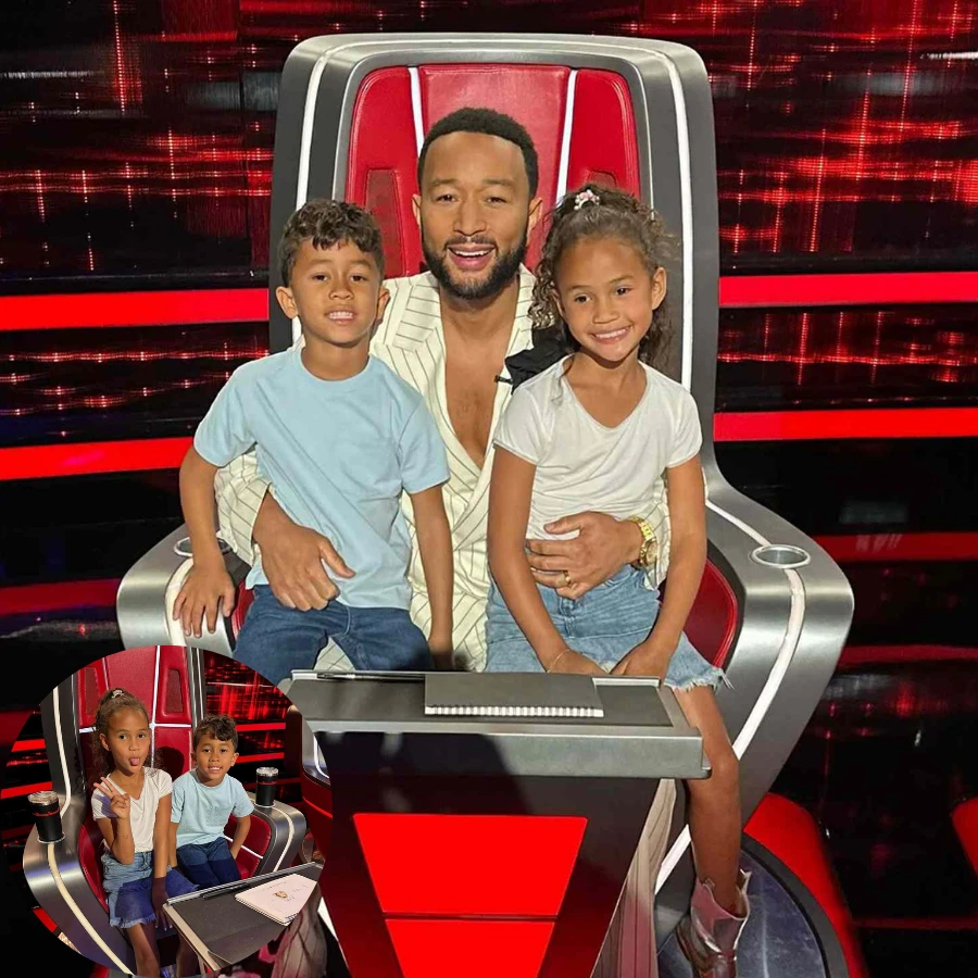 John Legend's Kids, Miles & Luna, Are Basically His Twins Sitting in ...