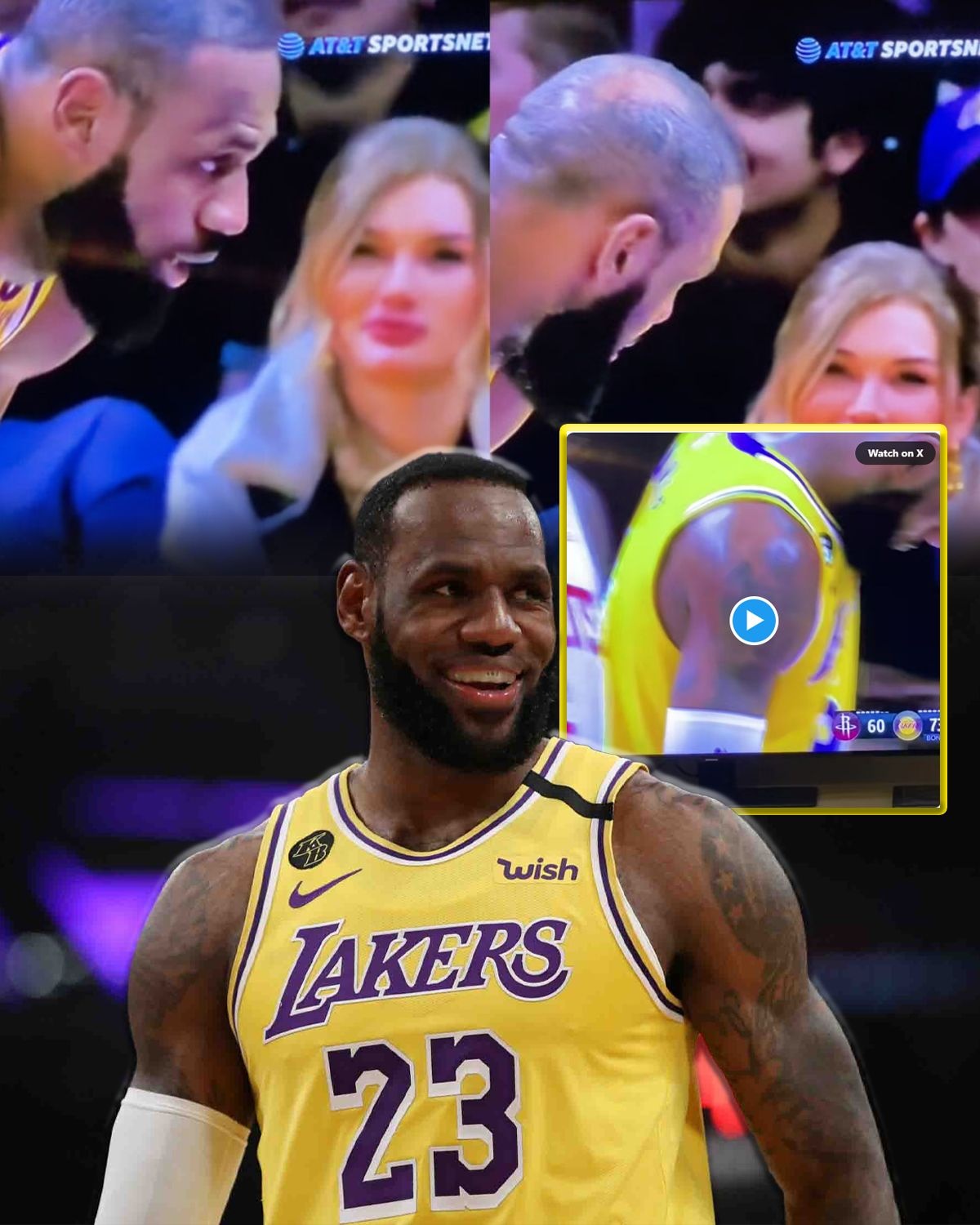 Blonde Female Sitting Courtside At Lakers Game Caught Thirsting Over ...