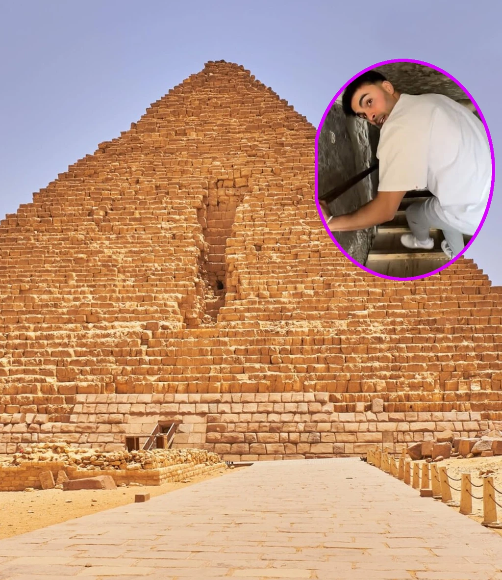 The tourist showed what the interior of the Egyptian pyramid looks like ...