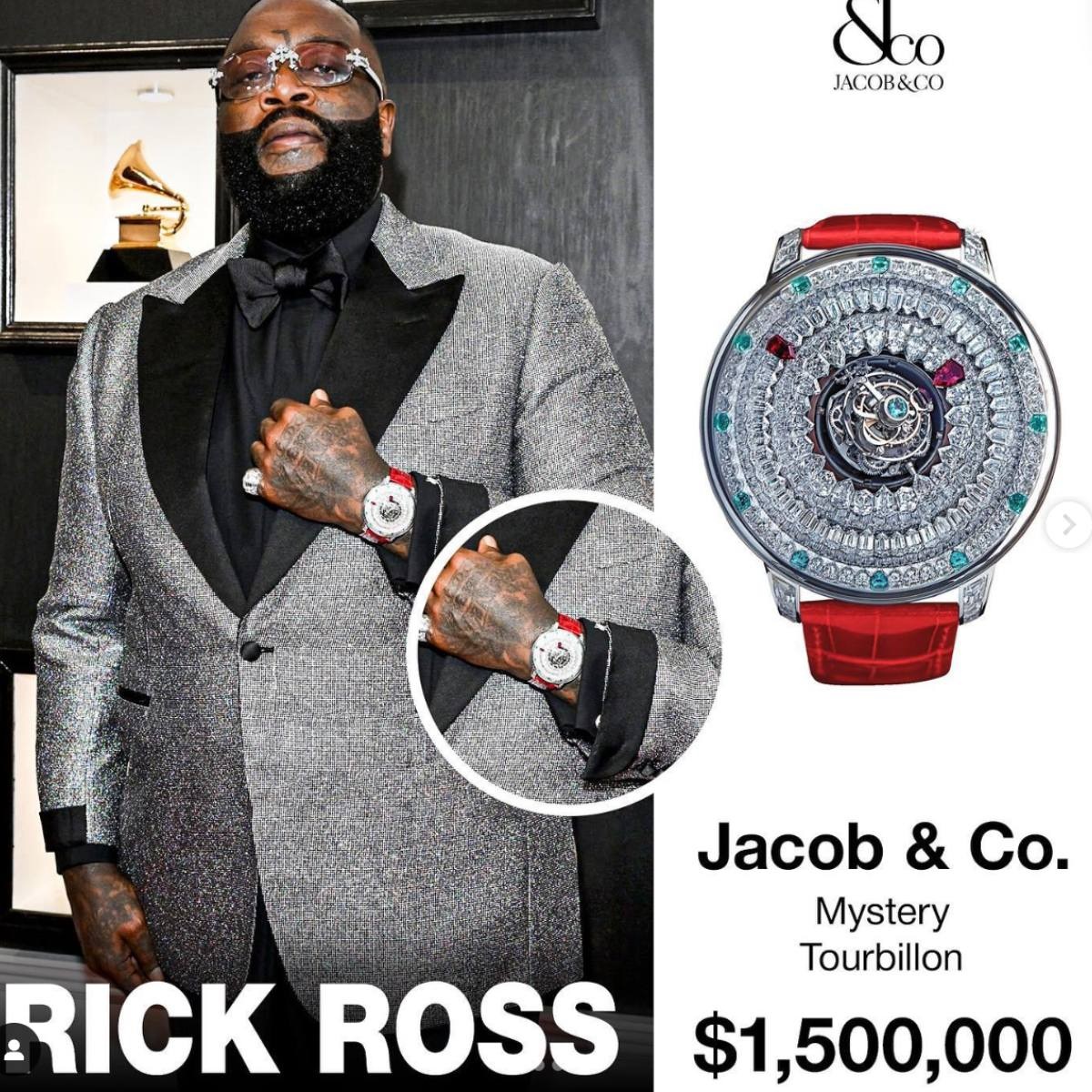 Rick Ross stunned at the Grammy Awards with a $1.5 million Jacob & Co ...