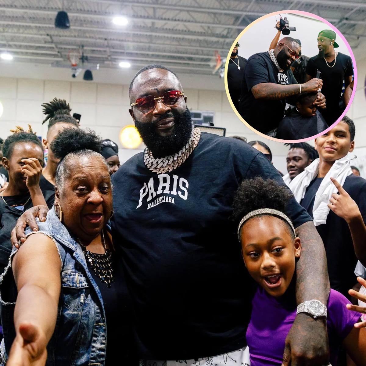 “Rick Ross is happy when young fans hug and thank him for the charity ...