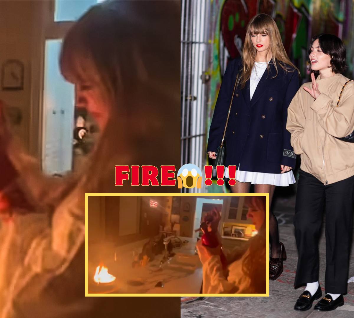 VIDEO: Taylor Swift Caught On Camera Starting A Fire While Cooking In ...