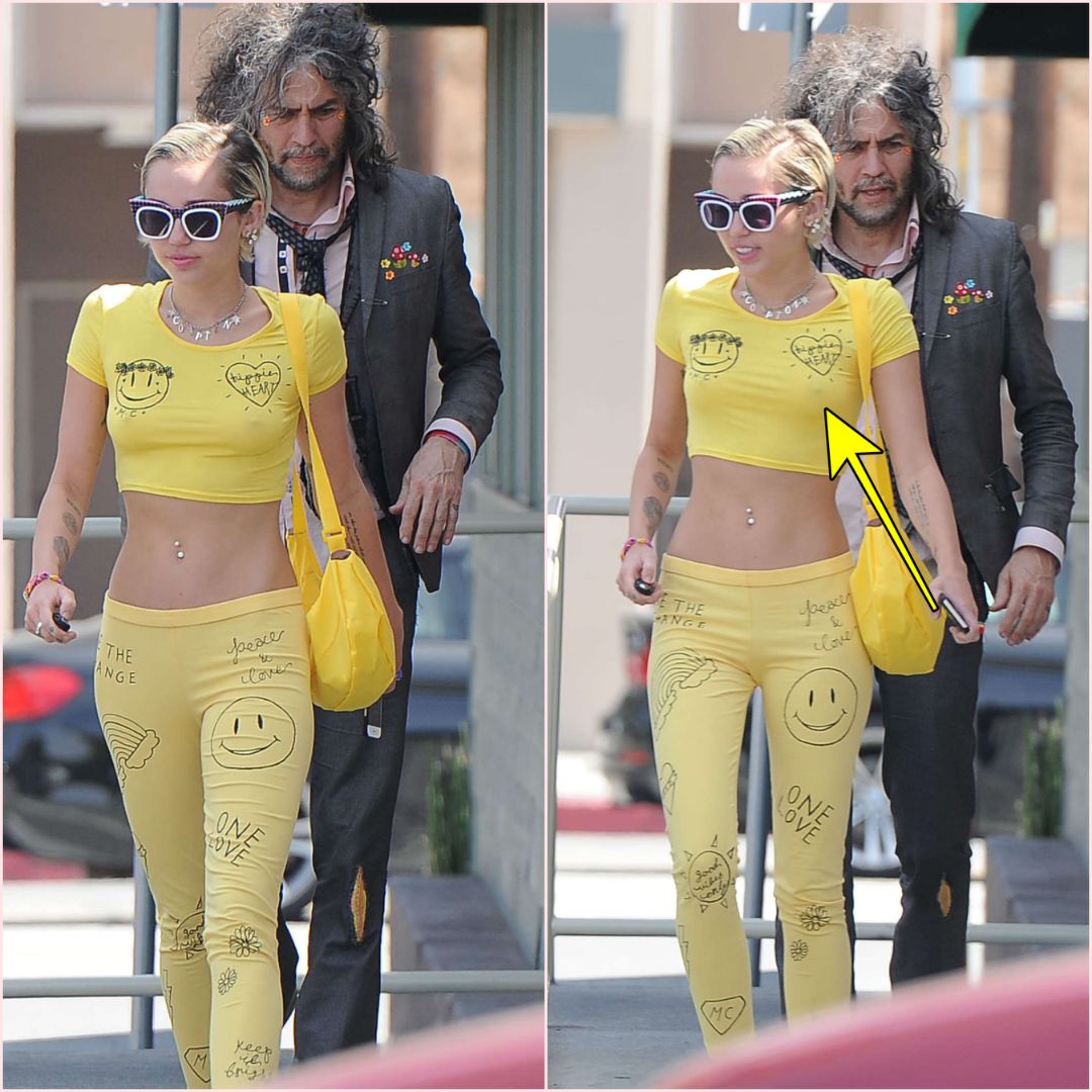Miley Cyrus dazzled in a lemon yellow outfit but she accidentally ...