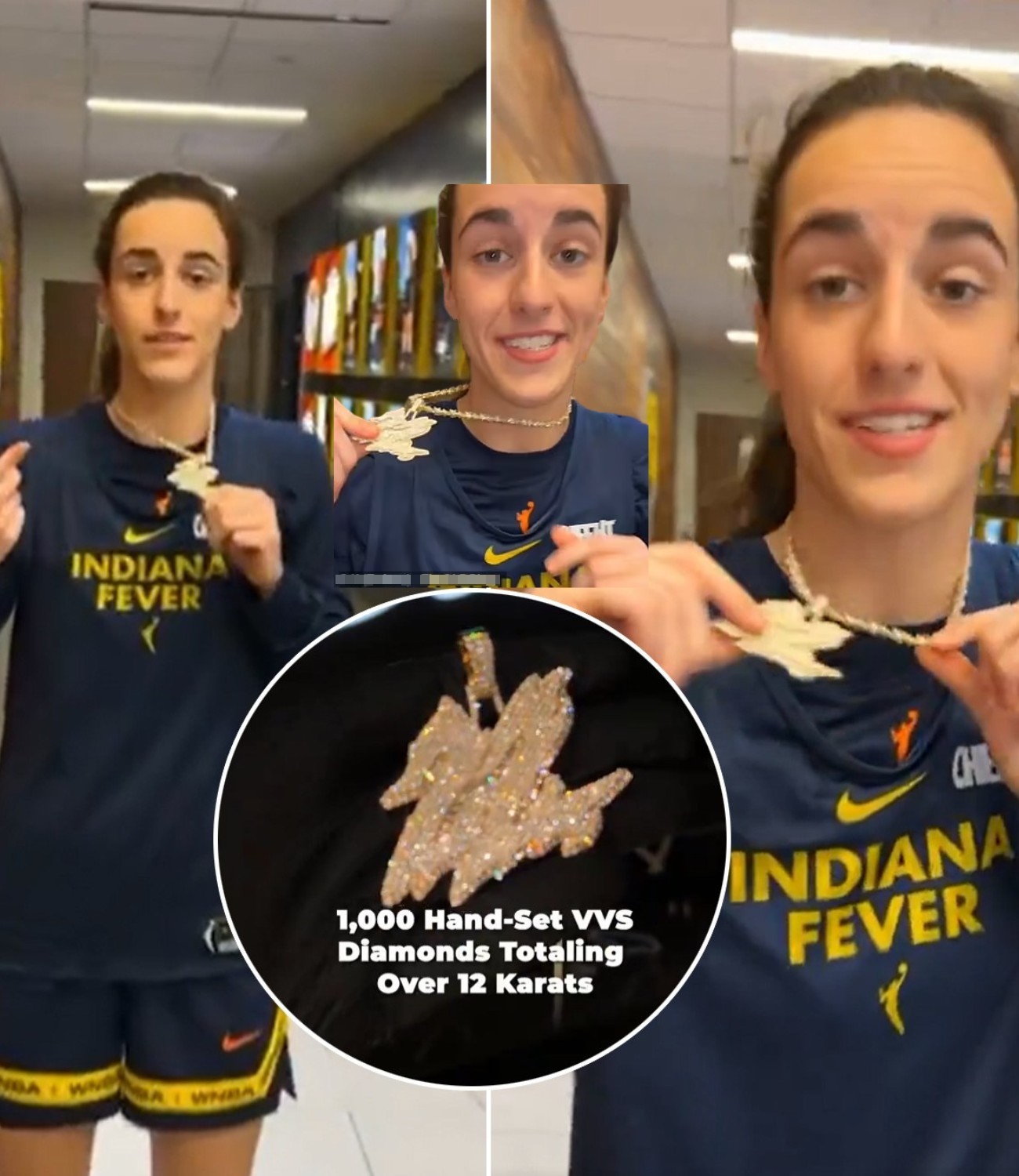 "Caitlin Clark Receives Classy Diamond Necklace, Her Reaction Causes a ...