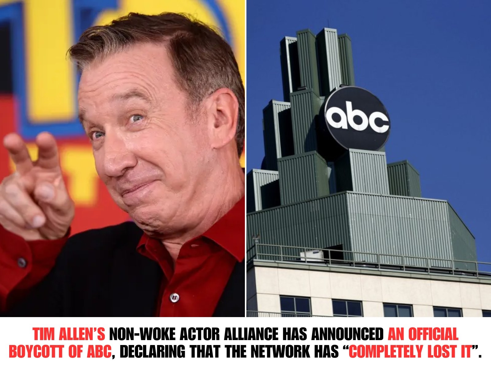 Tim Allen’s Non-Woke Actor Alliance has announced an official boycott ...