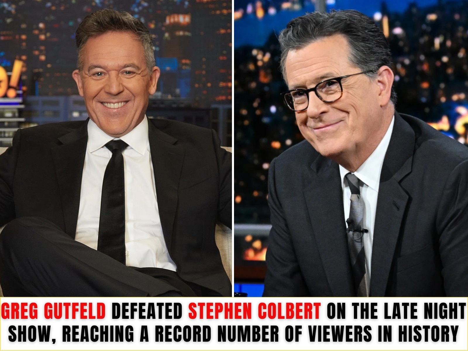Breaking: Greg Gutfeld Defeated Stephen Colbert on The Late Night Show ...