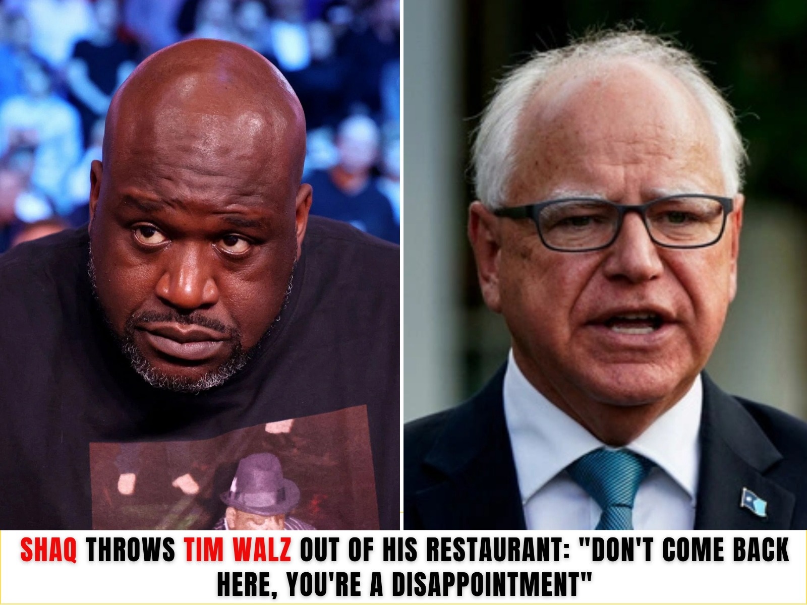 Shaq kicks Tim Walz out of restaurant: ‘You’re a disappointment, don’t ...