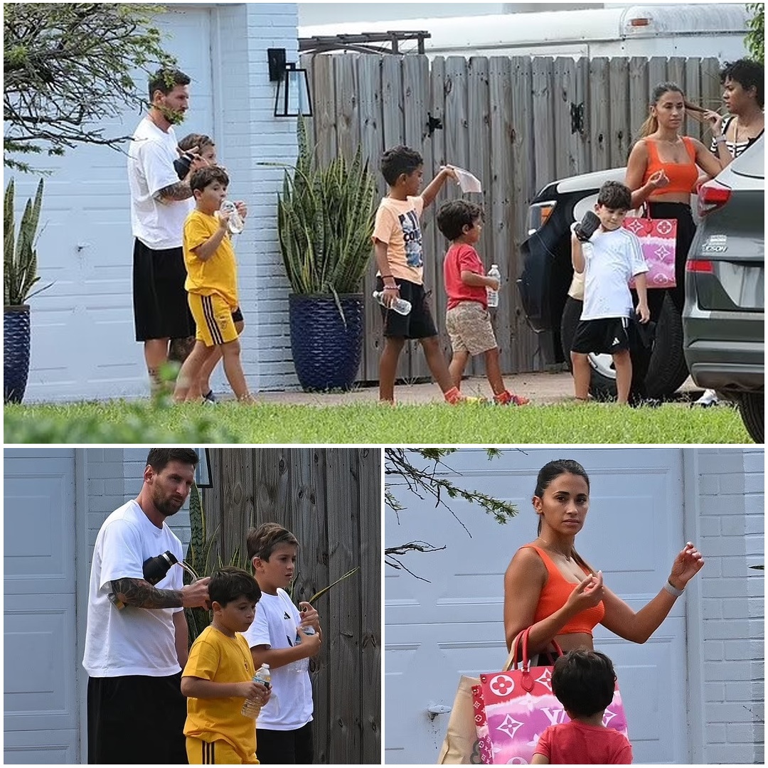 Messi takes his wife and children out and leisurely "enjoys" tea in ...
