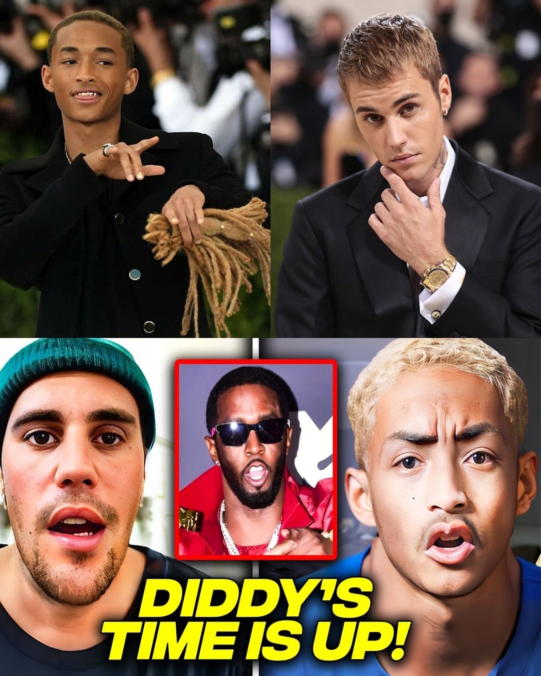 Surprise: Justin Bieber and Jaden Smith “reveal” Diddy’s true face in ...