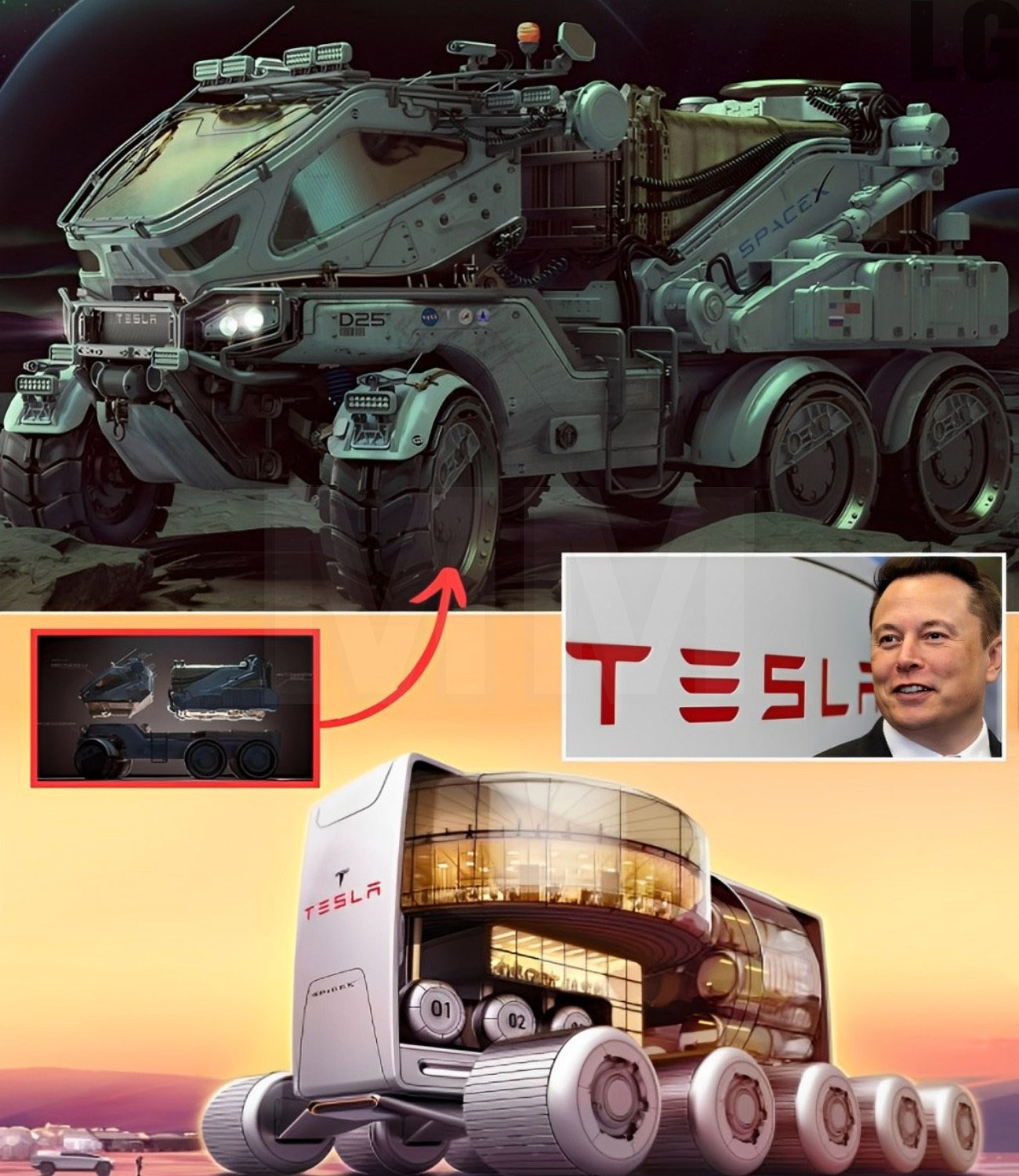 Elon Musk presenta un vehículo revolucionario: el rover modular Tesla ...