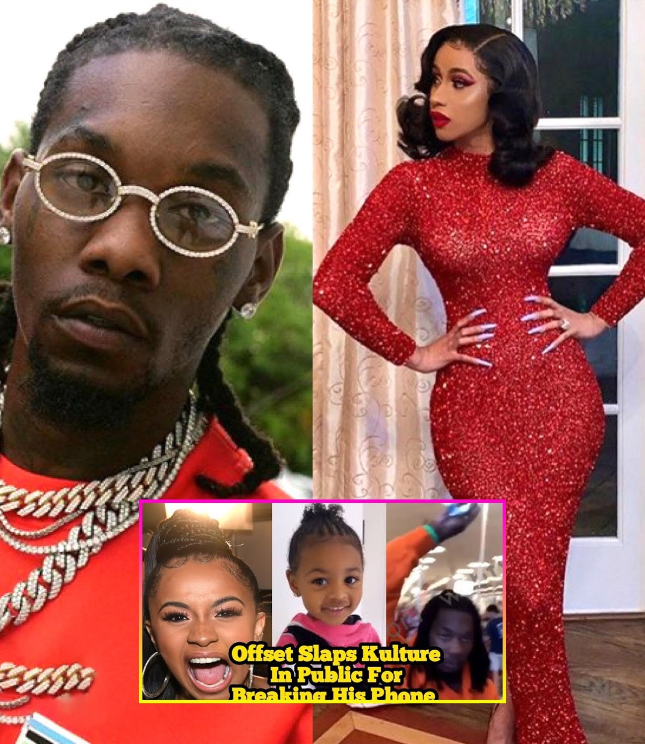 "Cardi B is furious with Offset after he slapped Kulture in public for ...