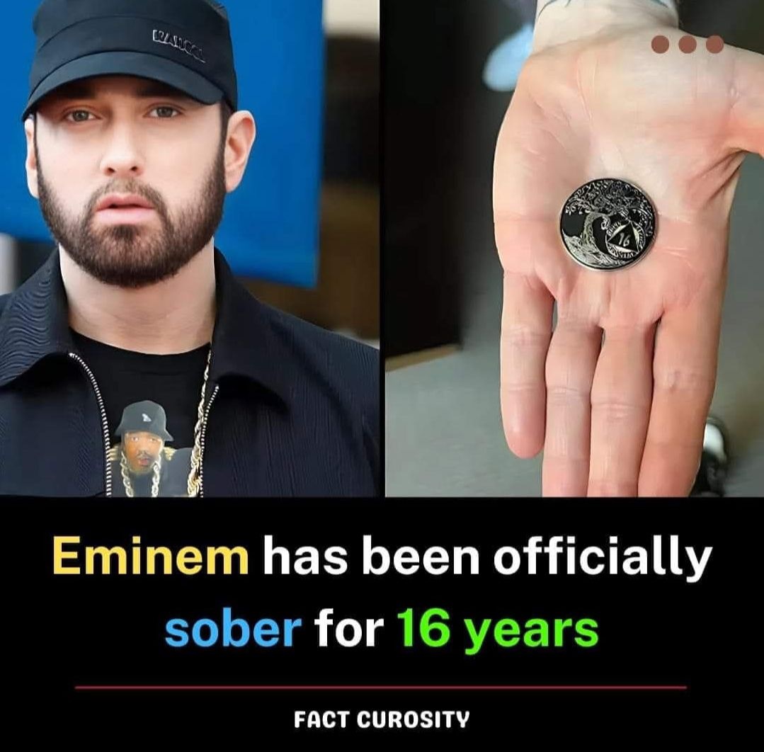 Eminem marks 16 years of sobriety, proudly displaying his new chip as ...