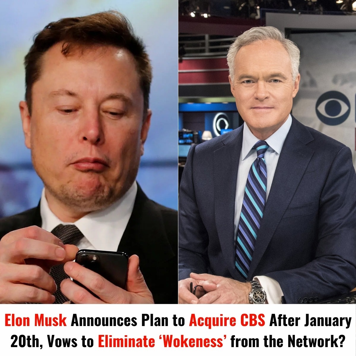 Elon Musk Announces Plan to Acquire CBS After January 20th, Vows to ...