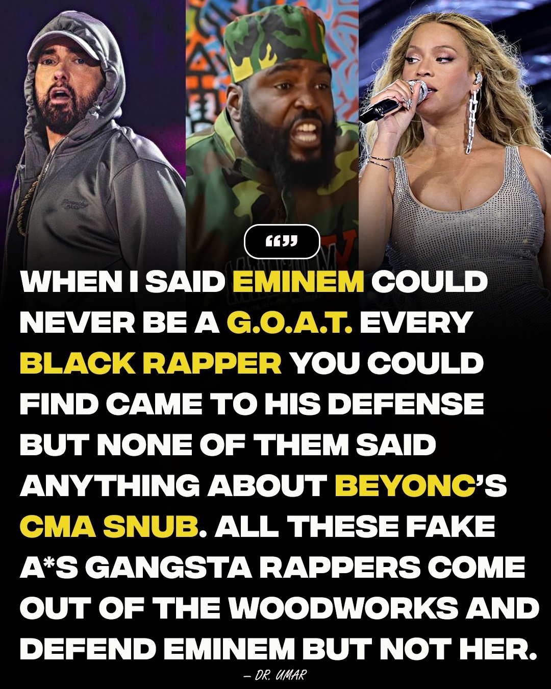 Dr. Umar slams rappers for not defending Beyoncé’s CMA snub but ...