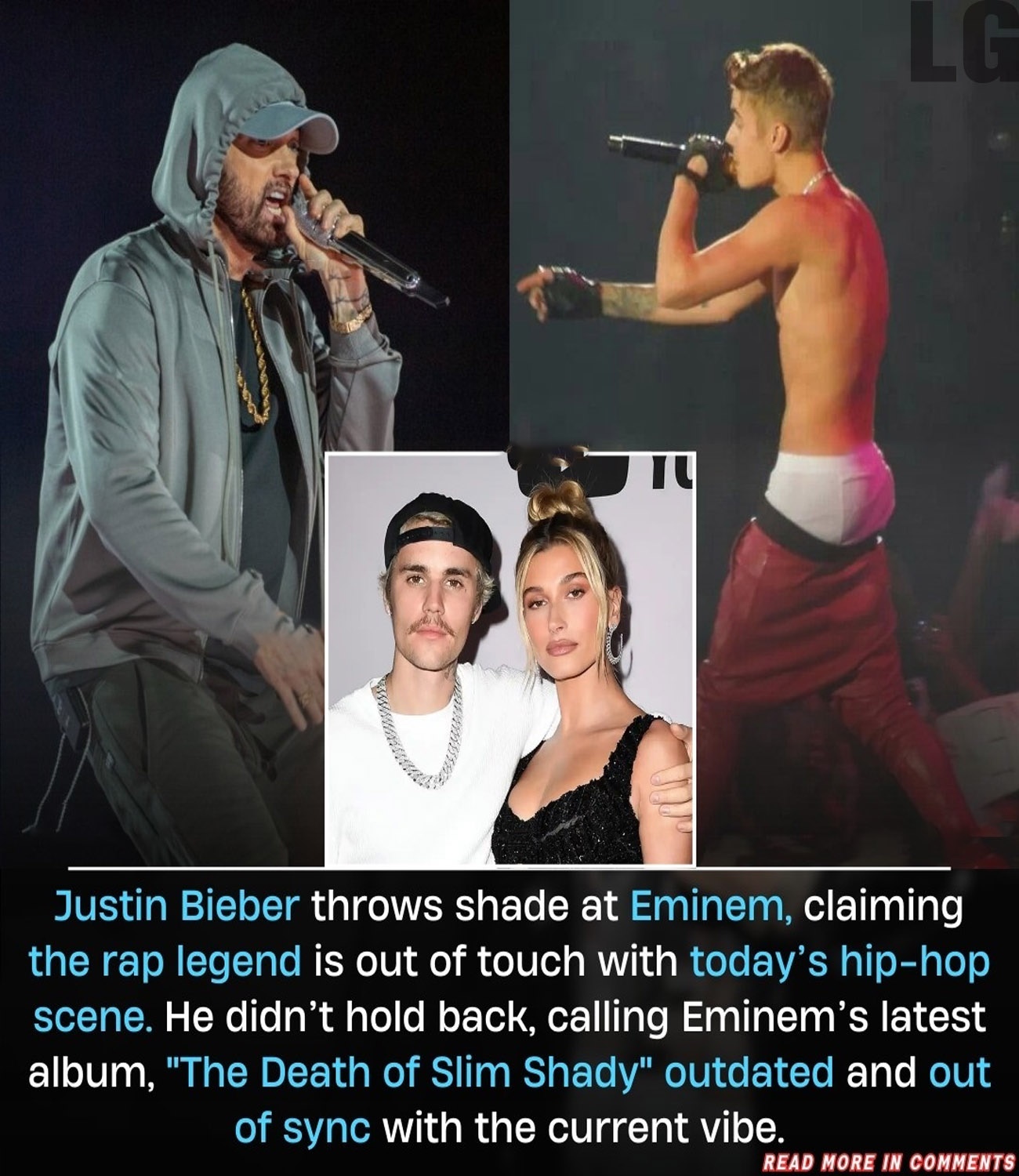 Justin Bieber throws shade at Eminem, claiming the rap legend is out of ...