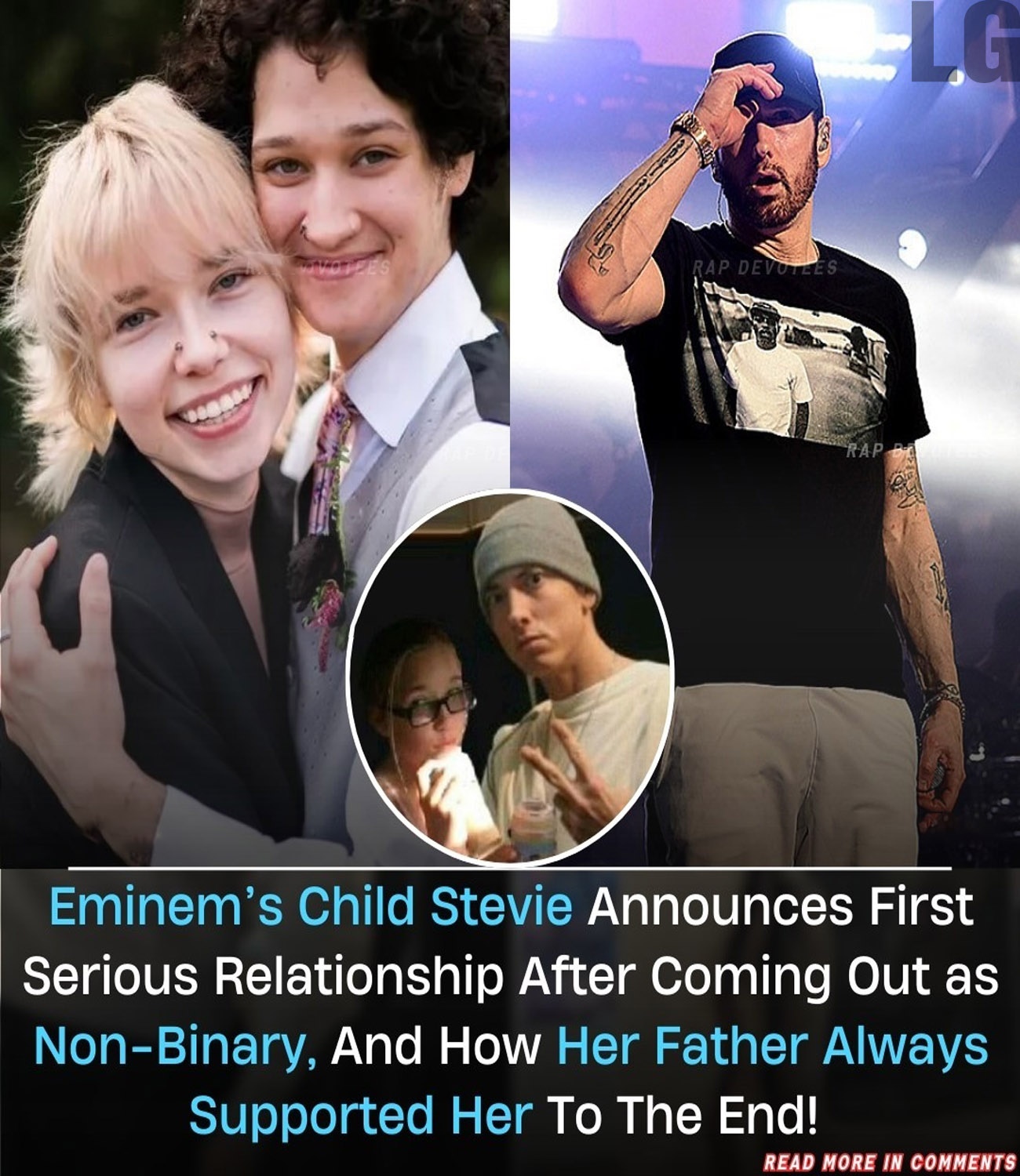 Eminem’s adopted child, Stevie, has proudly announced their first ...