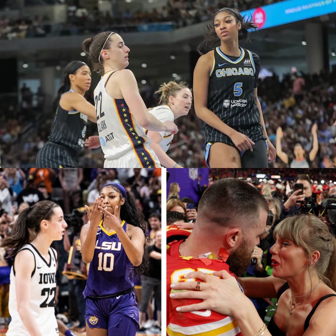 Taylor Swift fans side with Caitlin Clark after Angel Reese interviews Travis Kelce's ex ...