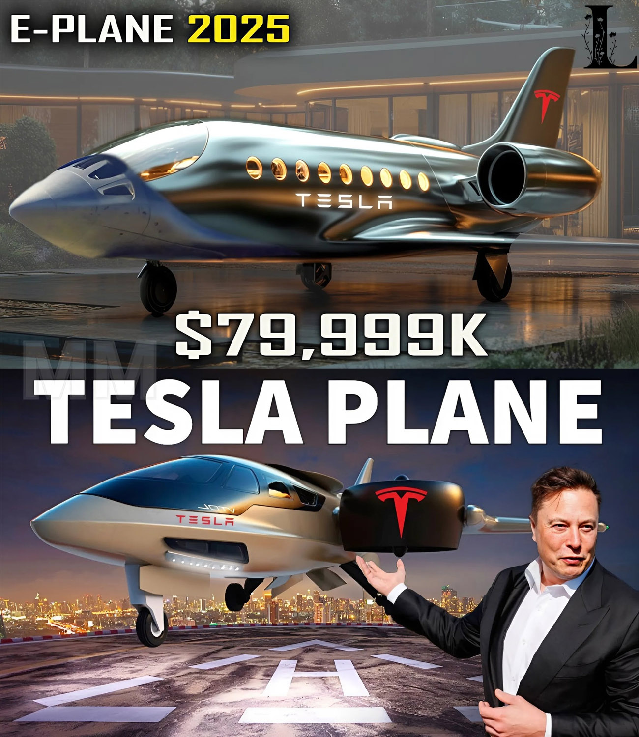 Elon Musk Rev3als New 2025 Tesla Electric Plane $79,999: Sh0cking ...
