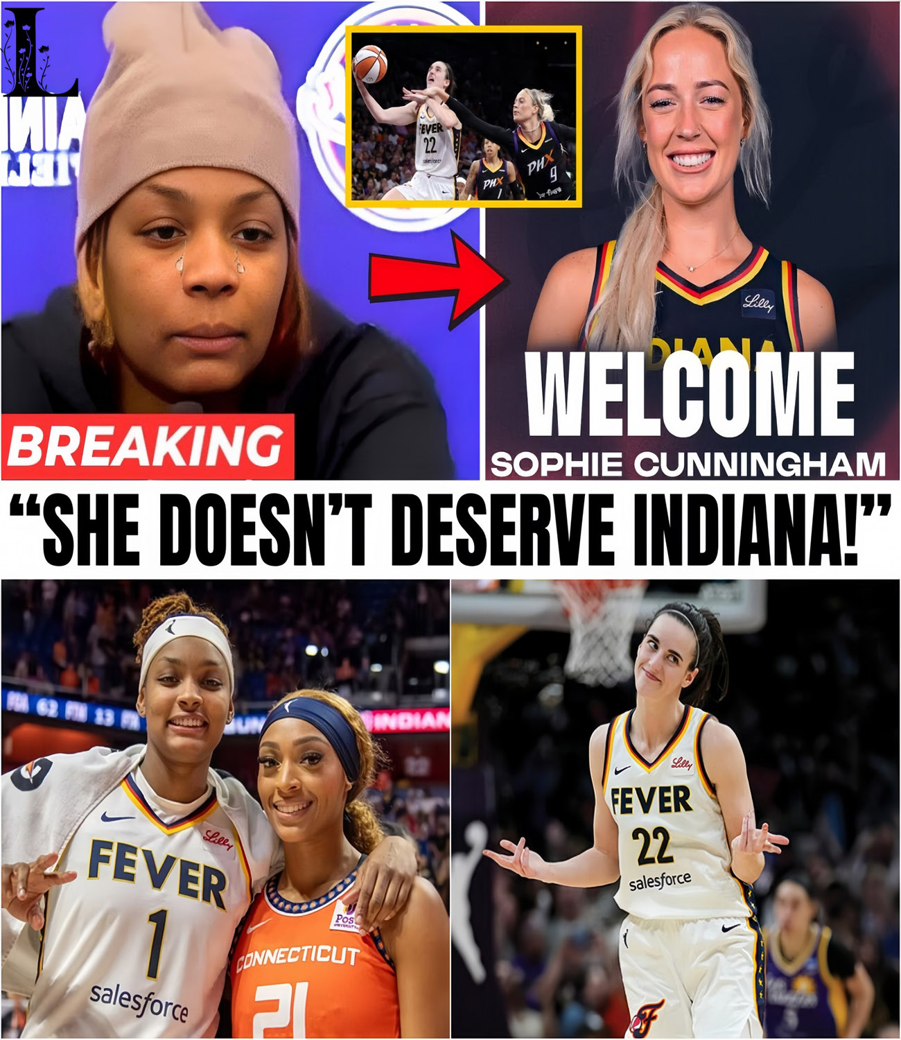 NaLyssa Smith GOES NUTS After Indiana Fever TRADE For Sophie Cunningham! Caitlin Clark IS SAVED ...