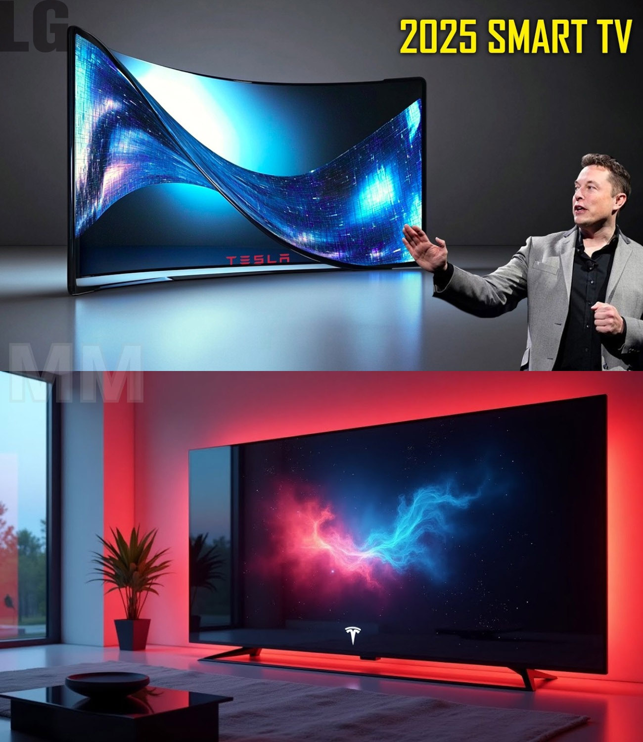 2025 Tesla Smart TV: Elon Musk Unveils INSANE 16K OLED Virtual Display ...