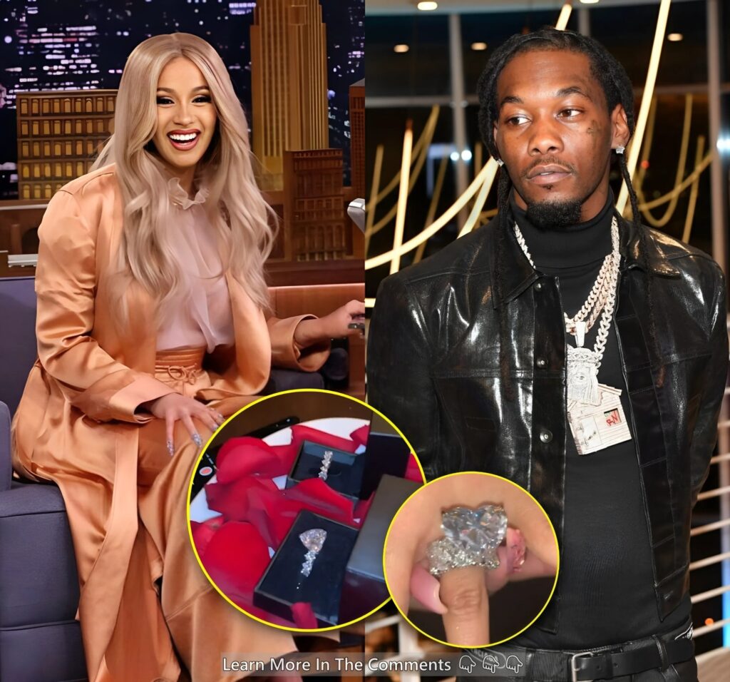 NEWS: Cardi B’s Giant Heart-shaped Diamond Ring That Offset Gave Her ...