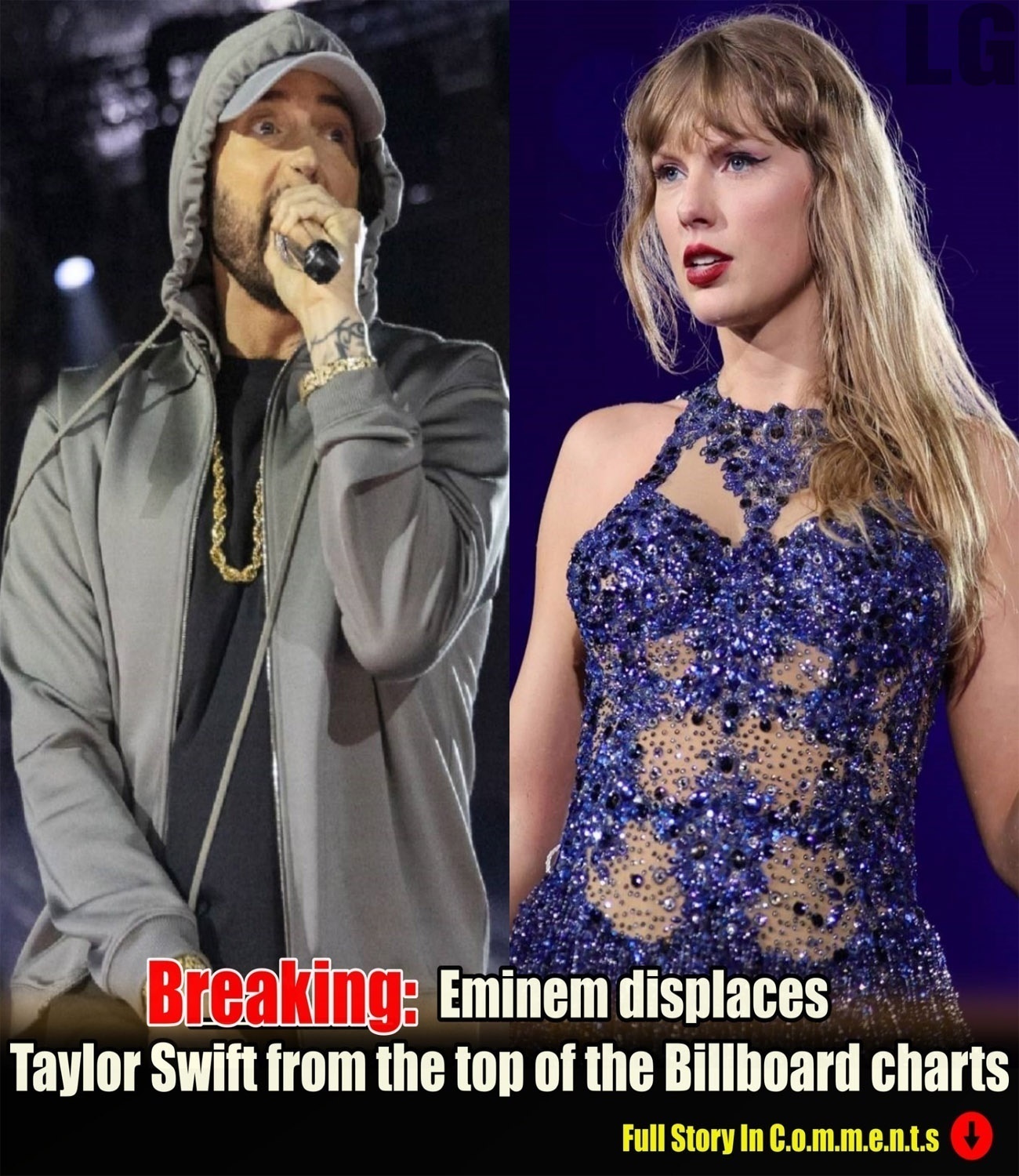 Eminem displaces Taylor Swift from the top of the Billboard charts with ...