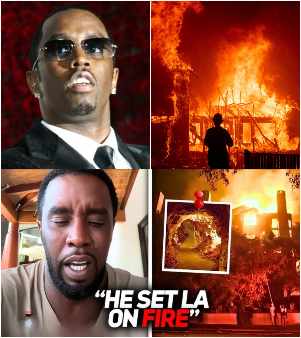 Diddy PANIC As California WILDFIRES Links To His Camp... - News