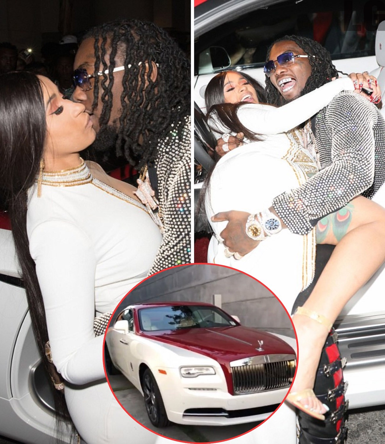 Cardi B flashes $550k engagement ring as leggy beauty throws herself across fiancé Offset in PDA ...