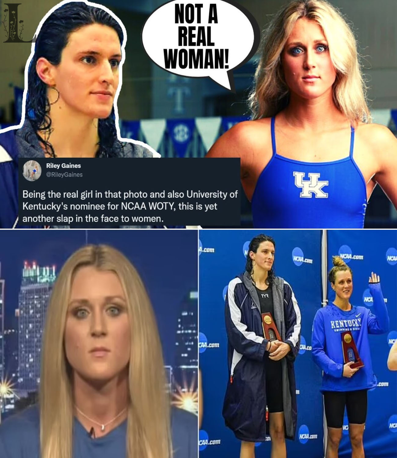 Swimmer Riley Gaines won a $50 million settlement from the NCAA over ...