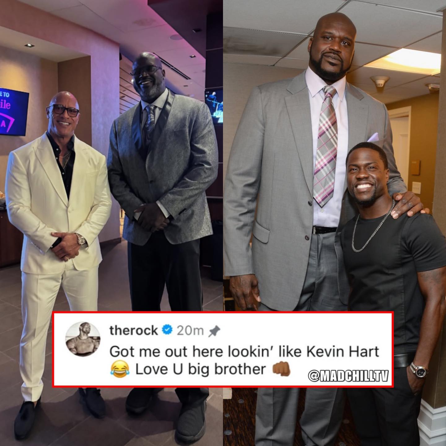 The Rock says Shaq got him out here looking like Kevin Hart - News